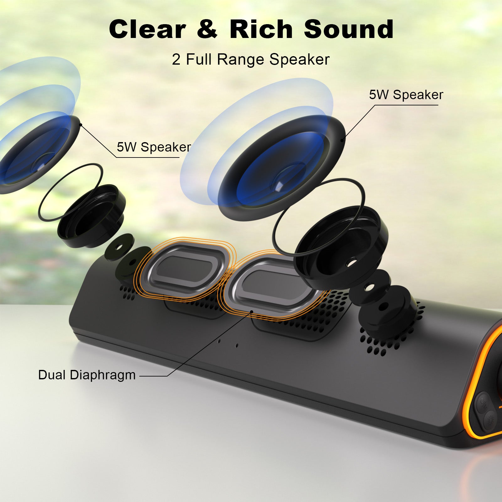 SOULION R50 Bluetooth Computer Speakers, 3.5mm PC Sound Bar for Deskto ...